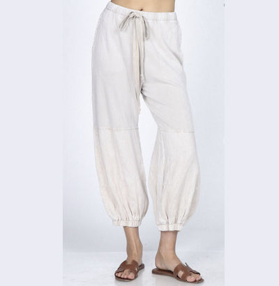 USA Made Ladies Linen Mineral Washed Luxury Joggers